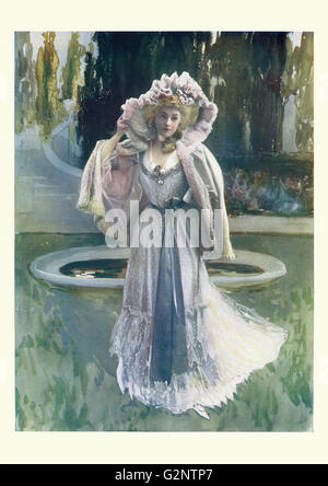 Portrait of Gabrielle Rejane - a French actress. Illustration of the ...