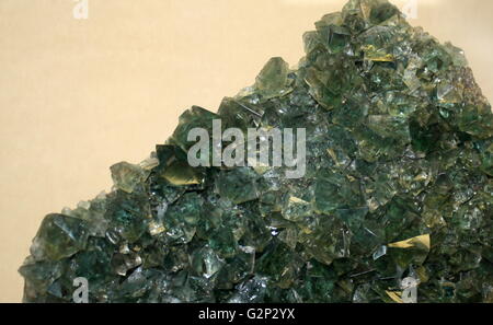 Fluorite, an isometric halide mineral composed of calcium flouride ...