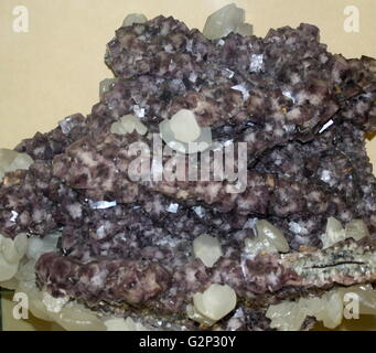 Fluorite, an isometric halide mineral composed of calcium flouride ...