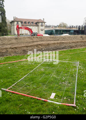 Construction site at Chateau Vidy, historic headquarters of the IOC ...