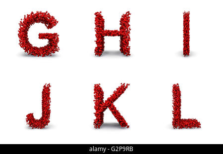 Letter swarm alphabet 3D / Letter formed thousands of smaller ones ...