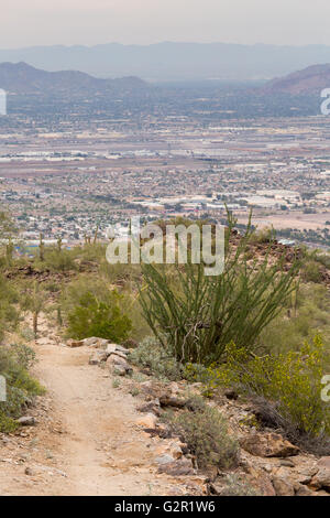 The Geronimo Trail descending toward Phoenix. South Mountain Park ...