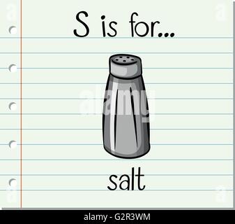 Flashcard letter S is for salt illustration Stock Vector Image & Art ...