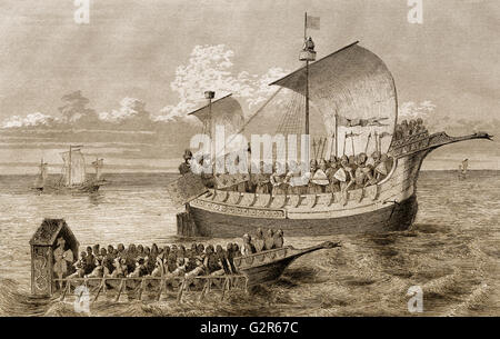 Anglo-Saxon sailing boats, 15th century Stock Photo - Alamy