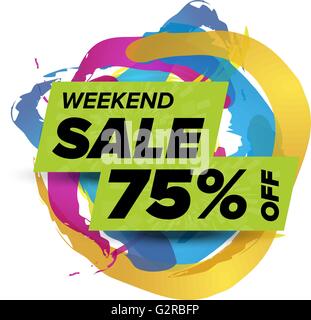 weekend offer banner template. ribbon label sticker. sign Stock Vector ...