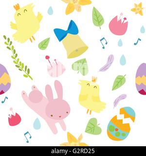 Seamless rabbit pattern. Easter holiday. Funny bunny Stock Vector Image ...