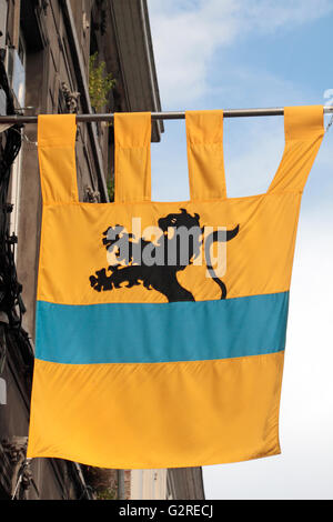 The Flemish Lion on the Coat of Arms of Flanders, detail in Ghent ...