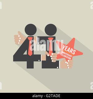 Forty One, 41 Years Anniversary Celebration Gold and Black Template ...
