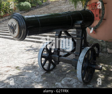 Russian cannon captured during the Crimean War, displayed next to the ...