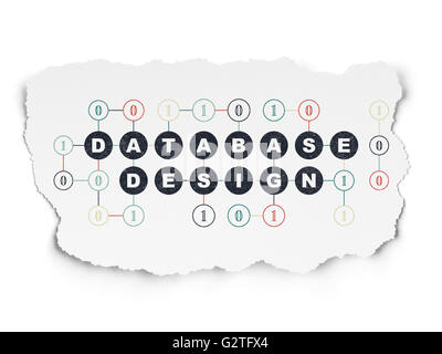 Database concept: Database Design on Torn Paper background Stock Photo ...