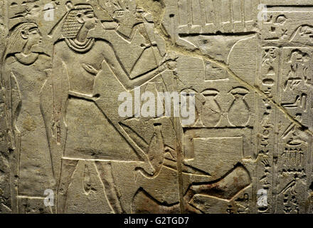 Egypt. Stela of Heqaib. 22nd-21st centuries BC. Heqaib and the wife ...