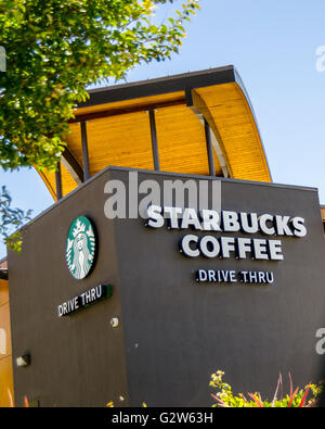 A Starbucks Drive Thru Window in Modesto California USA Stock Photo - Alamy