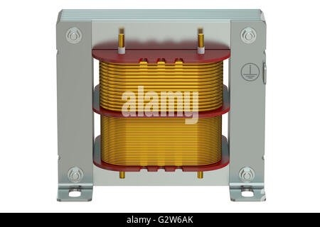 Electric transformer, 3D rendering isolated on white background Stock ...
