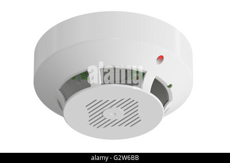 Smoke detector isolated on white background. 3D illustration Stock ...