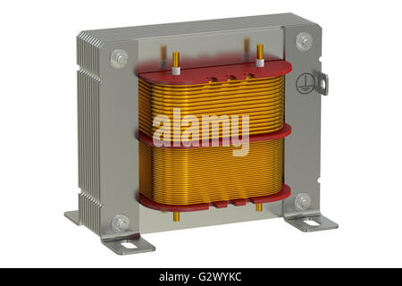 Electric transformer, 3D rendering isolated on white background Stock ...
