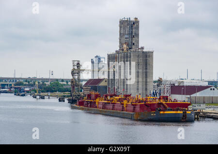 Chemical transport barge OSG 242 docked at Port of Tampa Bay. Tampa ...