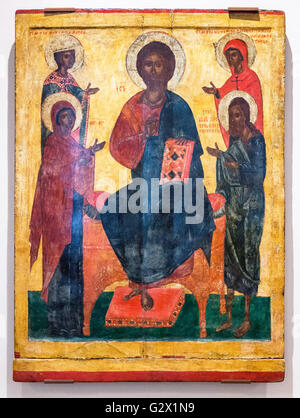 Antique Russian orthodox icon, the Deesis Stock Photo - Alamy