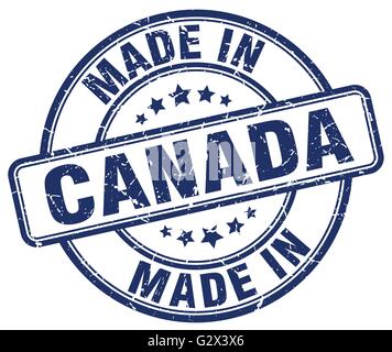 made in Canada blue grunge round stamp Stock Vector Image & Art - Alamy
