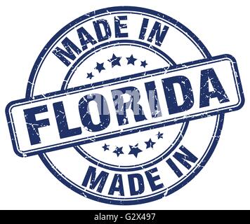 made in Florida blue grunge round stamp Stock Vector Image & Art - Alamy