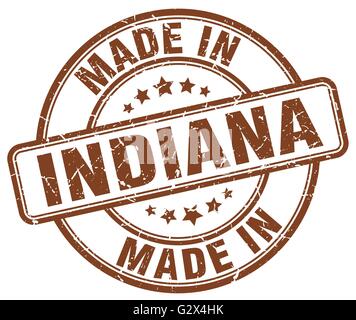 made in Indiana brown grunge round stamp Stock Vector Image & Art - Alamy