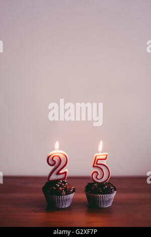 Birthday candles celebrating 25th birthday Stock Photo - Alamy