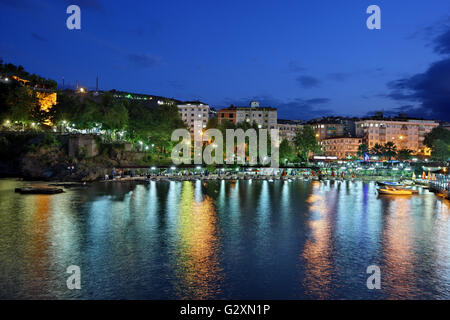 Night view of one of the small harbors, right below Guzel Hisar ...