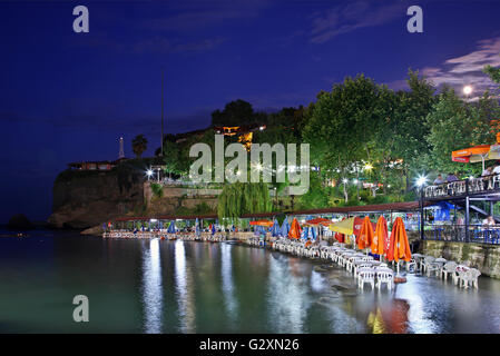 Night view of one of the small harbors, right below Guzel Hisar ...