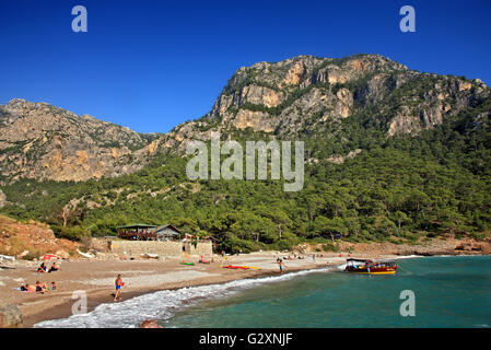 Beautiful Kabak beach, on the "Lycian Way", Lycia, Mugla province ...