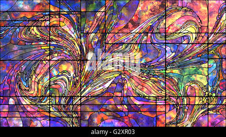 Patterns of Color series. Composition of painted stained glass pattern ...