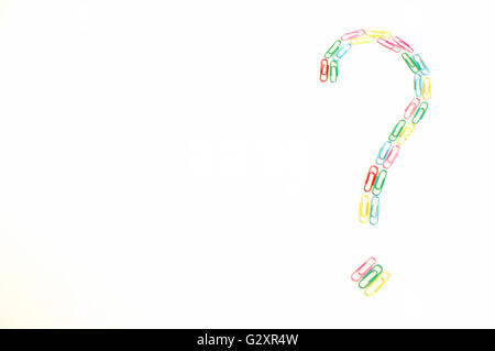 Colourful paper clips - question mark Stock Photo - Alamy