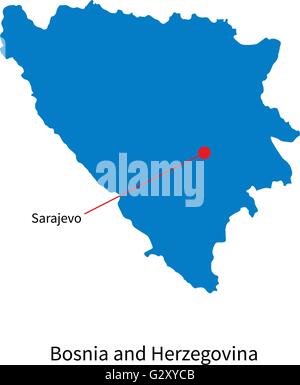 Detailed map of Sarajevo city administrative area. Royalty free vector ...
