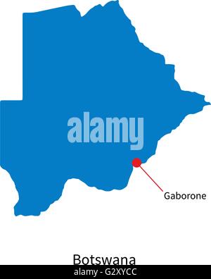 Gaborone city map, capital of Botswana. Municipal administrative black ...