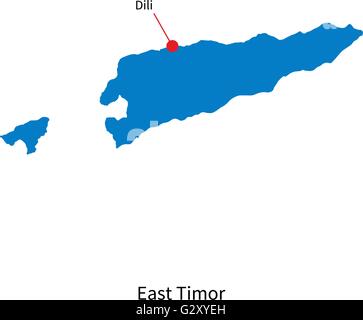 East Timor political map of administrative divisions - municipalities ...