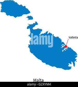 Detailed physical map of Malta Stock Vector Image & Art - Alamy