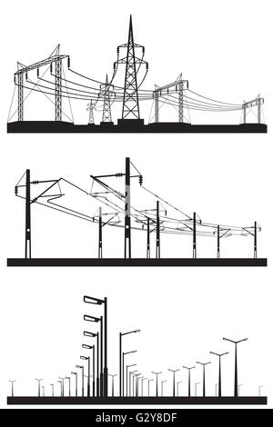Electrical power grid - vector illustration Stock Vector Image & Art ...