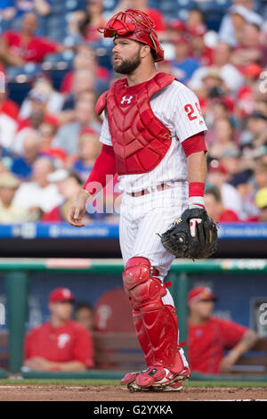 Philadelphia Phillies catcher Cameron Rupp (29) swings at the pitch in ...