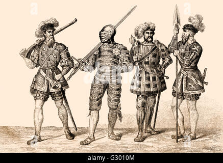 Middle Ages, knights, depiction of a knight, woodcut by Hans Burgkmair ...