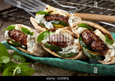 Mini Lamb Burgers Stock Photo - Alamy