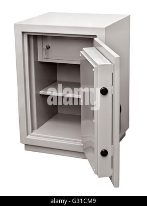 Open safe isolated on white Stock Photo - Alamy