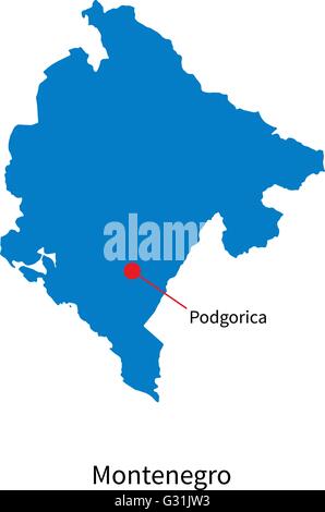 Montenegro political map with capital Podgorica, national borders Stock ...