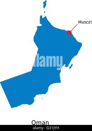 Oman political map with capital Muscat, national borders and Stock ...
