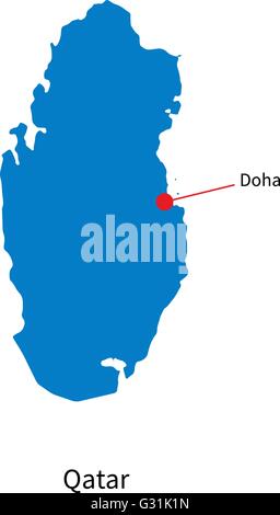 Detailed map of Doha city administrative area. Royalty free vector ...