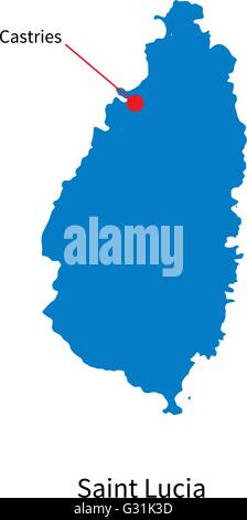 Physical map of Saint Lucia Stock Vector Image & Art - Alamy