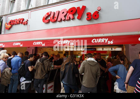 BERLIN, GERMANY. Curry 36, a popular imbiss in Kreuzberg district ...
