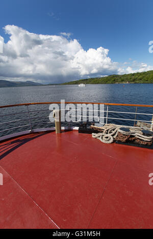 Area of Loch Lomond, Scotland. Picturesque view of a snow covered Ben ...