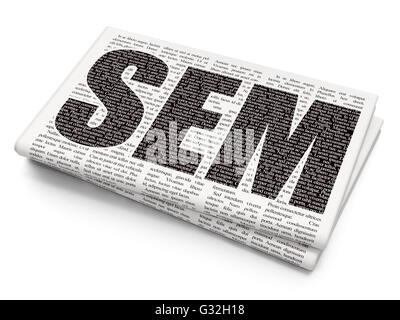 Advertising concept: SEM on Newspaper background Stock Photo - Alamy
