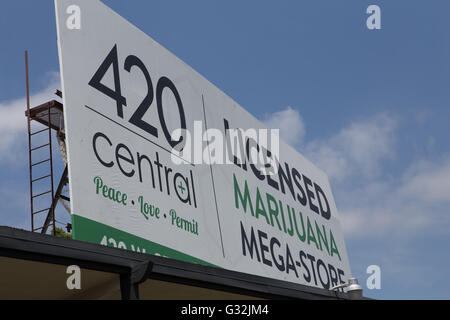 A sign for a licensed Marijuana store in Santa Ana California USA Stock ...