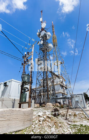 Electric energy transmission in Greece. High voltage power line and ...