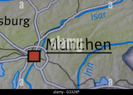 The word München (Munich) on a map Stock Photo - Alamy