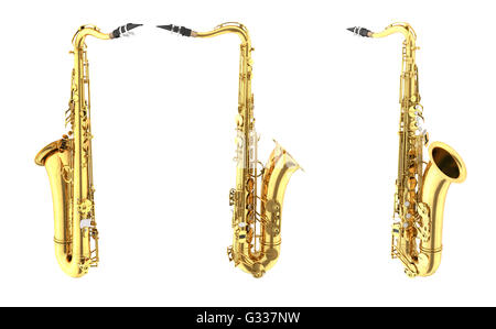 Tenor saxophone. Isolated on white background. Include clipping path ...